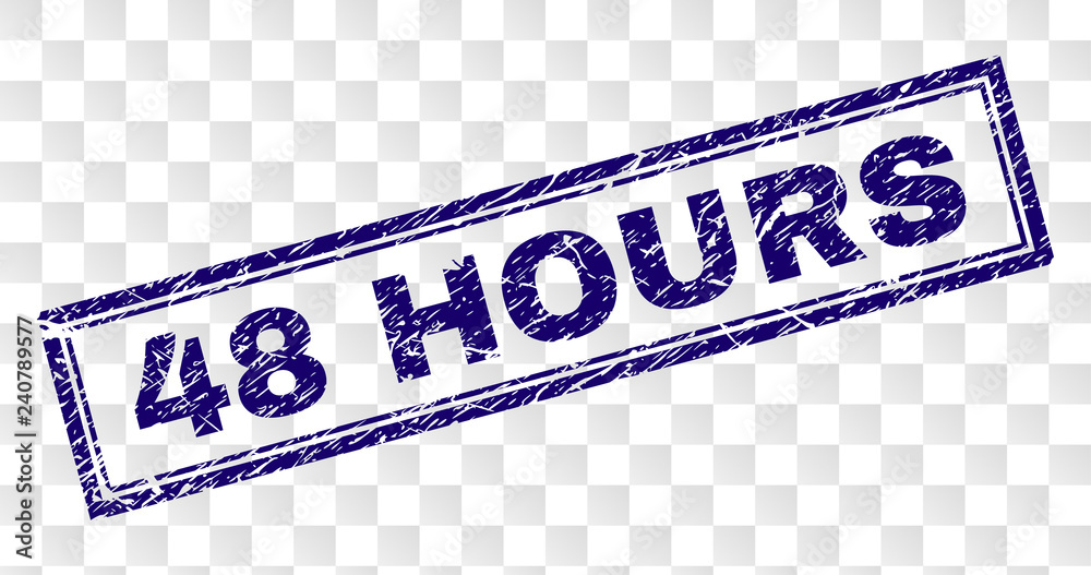 48 HOURS stamp seal print with rubber print style and double framed ...