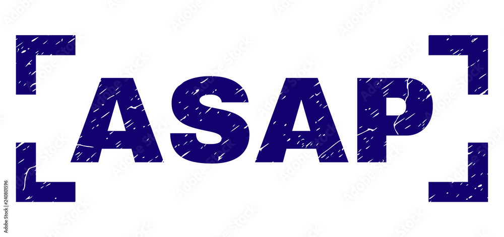 ASAP text seal print with grunge texture. Text label is placed inside ...