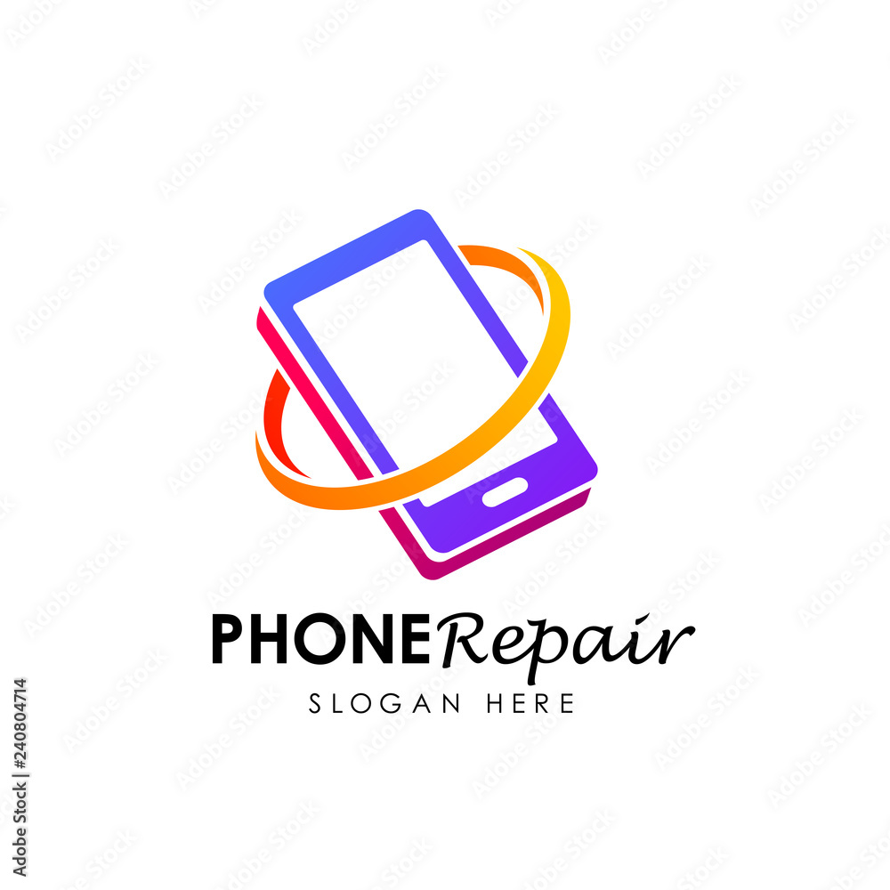 phone repair logo logo design. phone shop logo design Stock Vector ...