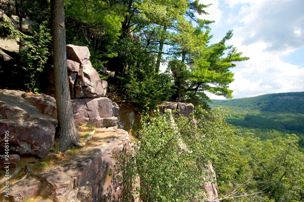 Wisconsin ice age nature background. Beautiful summer landscape with ...