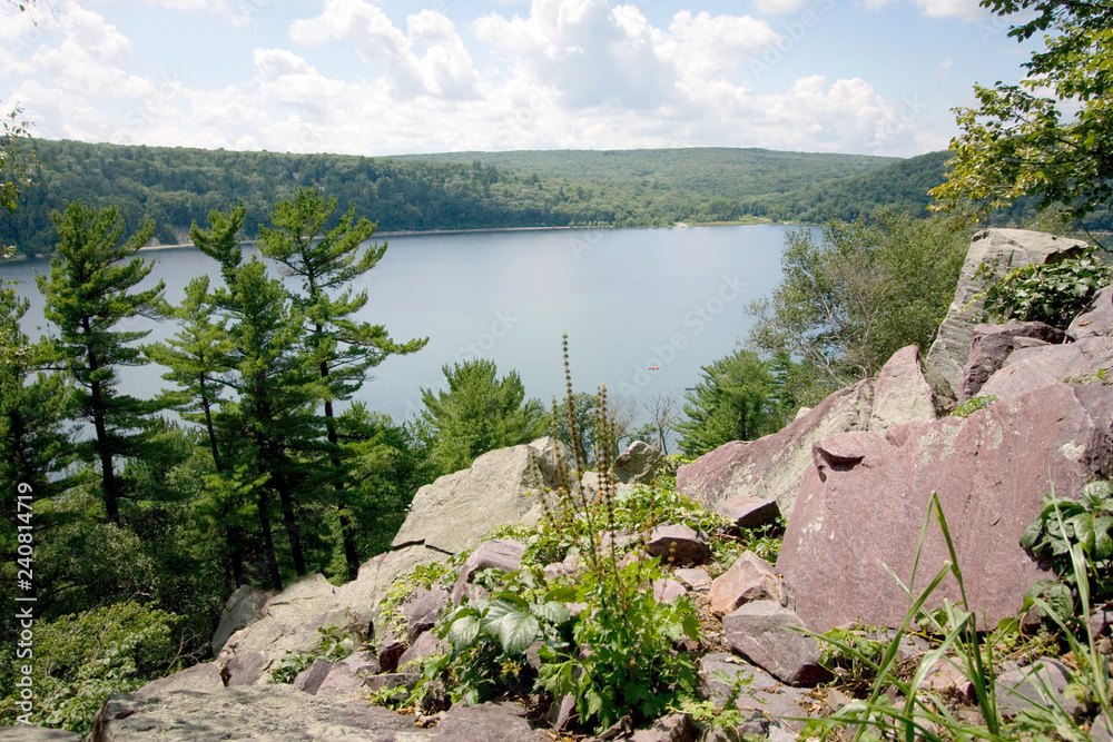 Wisconsin ice age nature background. Beautiful summer landscape with ...
