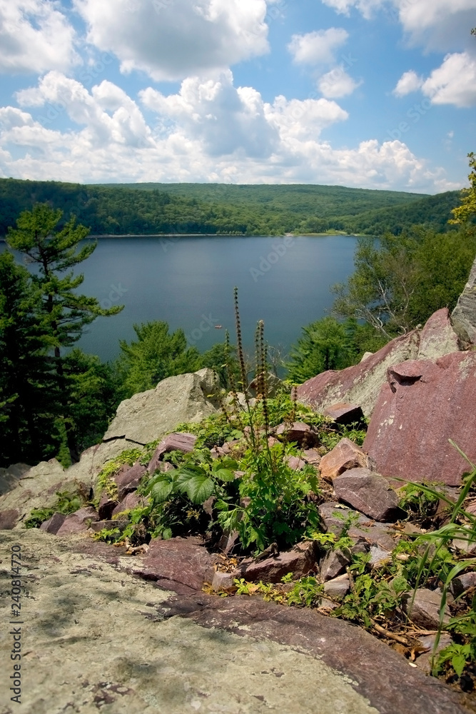 Wisconsin ice age nature background. Beautiful summer landscape with ...