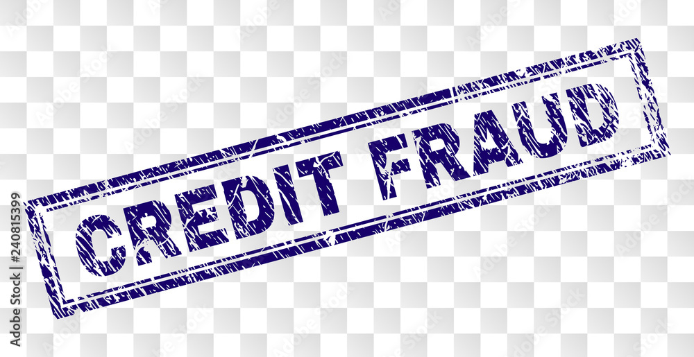 CREDIT FRAUD stamp seal print with rubber print style and double framed ...