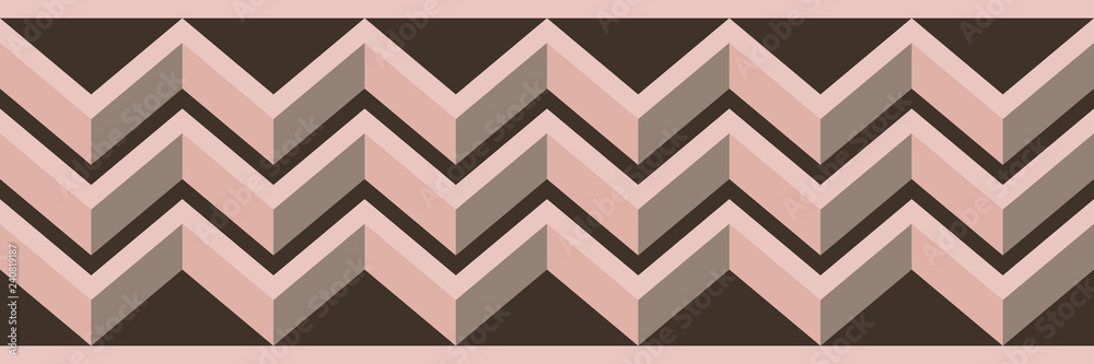 Pink And Gray Chevron Border