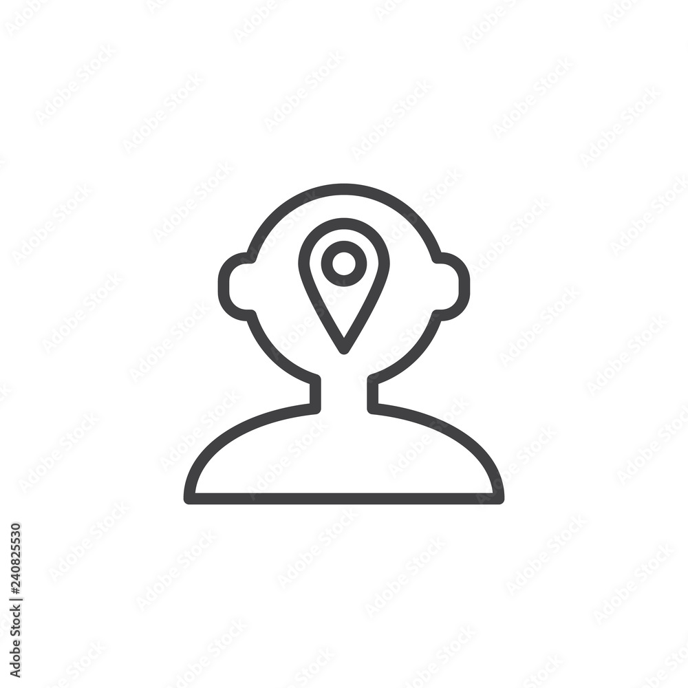 User location outline icon. linear style sign for mobile concept and ...