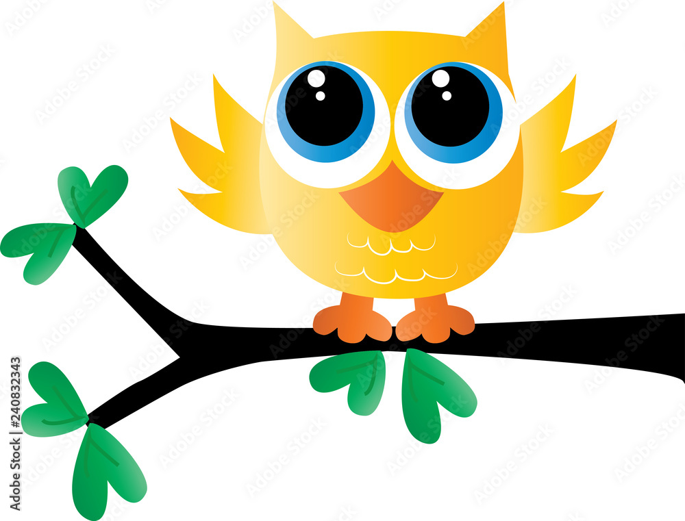 Yellow Owl Cartoon