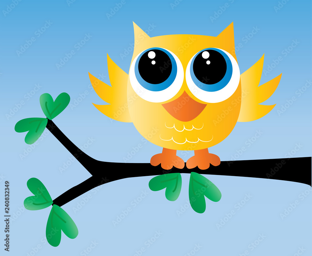 Yellow Owl Clipart
