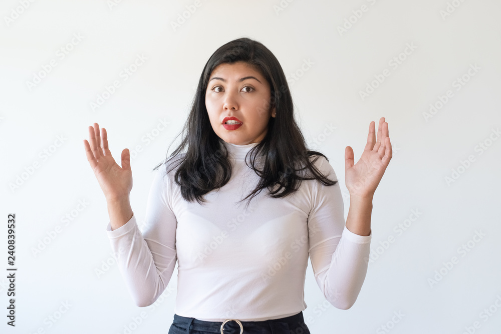 Woman Looking Upward In Shock