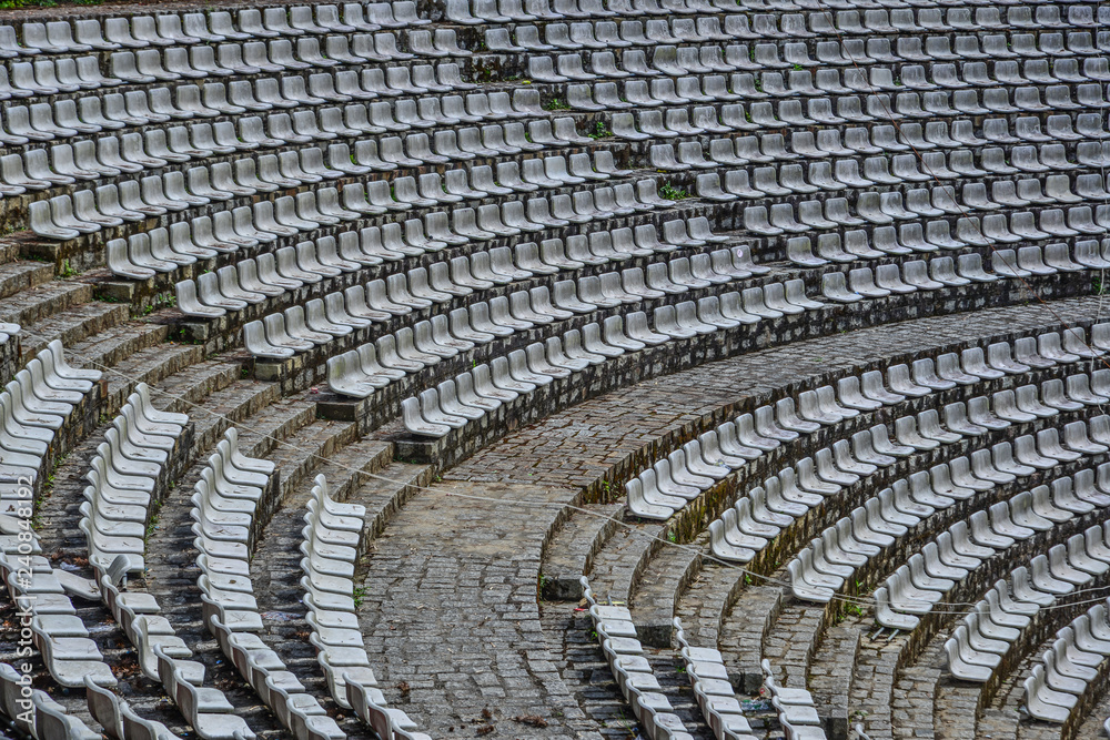 Grandstands of a modern outdoor amphitheater Stock Photo | Adobe Stock