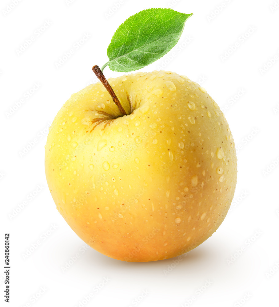 Yellow Apple With Leaf