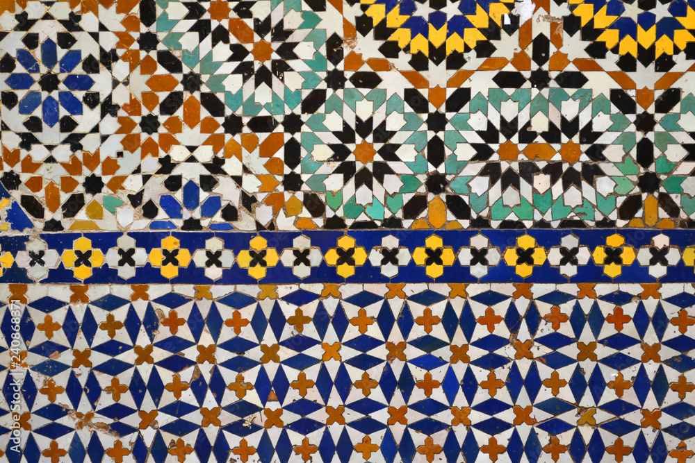 Moroccan tiles with traditional arabic patterns | Marrakesh, Morocco ...