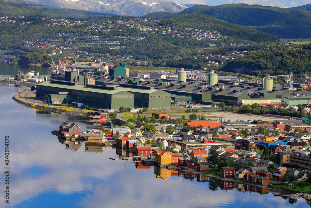 Part of Mosjoen city in Northern Norway Stock Photo | Adobe Stock