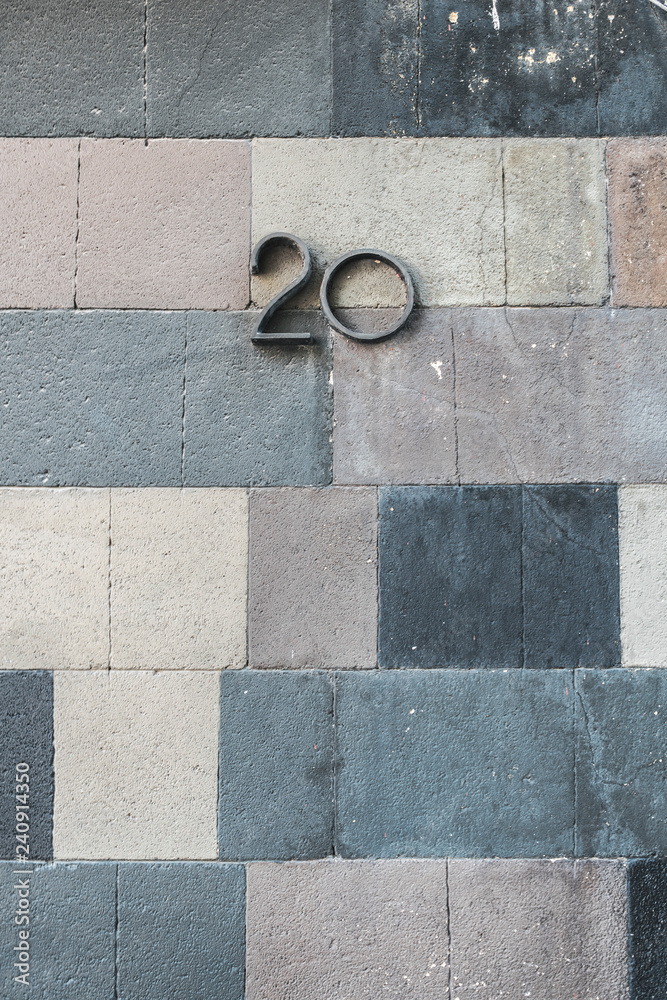 Number 20 on wall of building Stock Photo | Adobe Stock