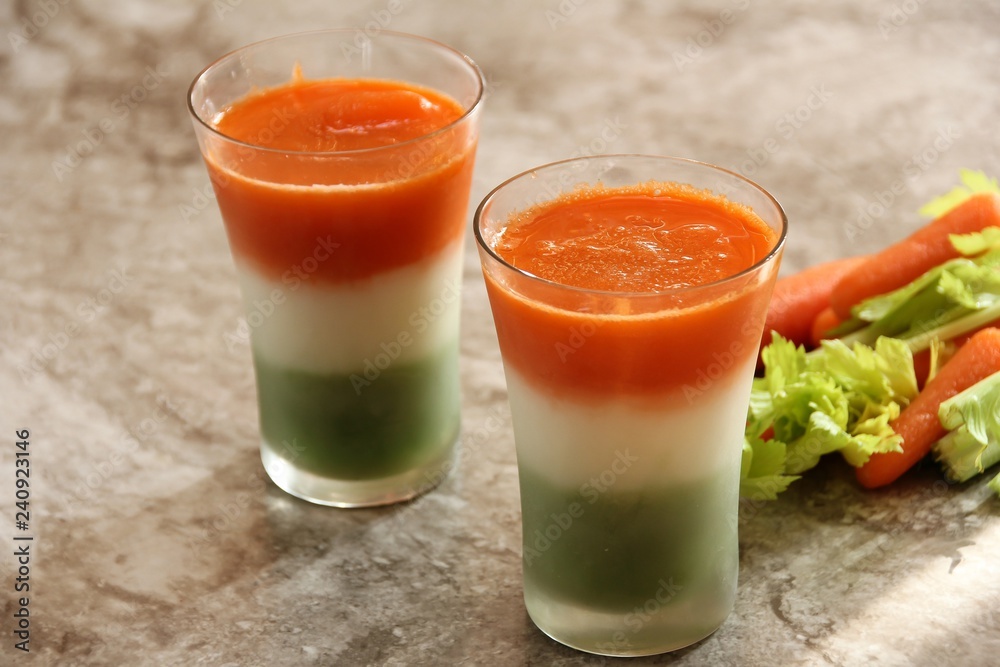 Tricolor juice - Indian Independence Republic day food concept Stock ...