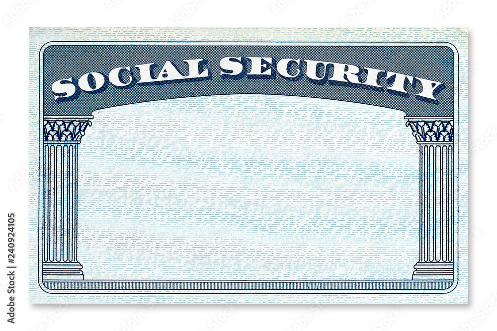 Blank US Social Security Card isolated on white background Stock Photo ...