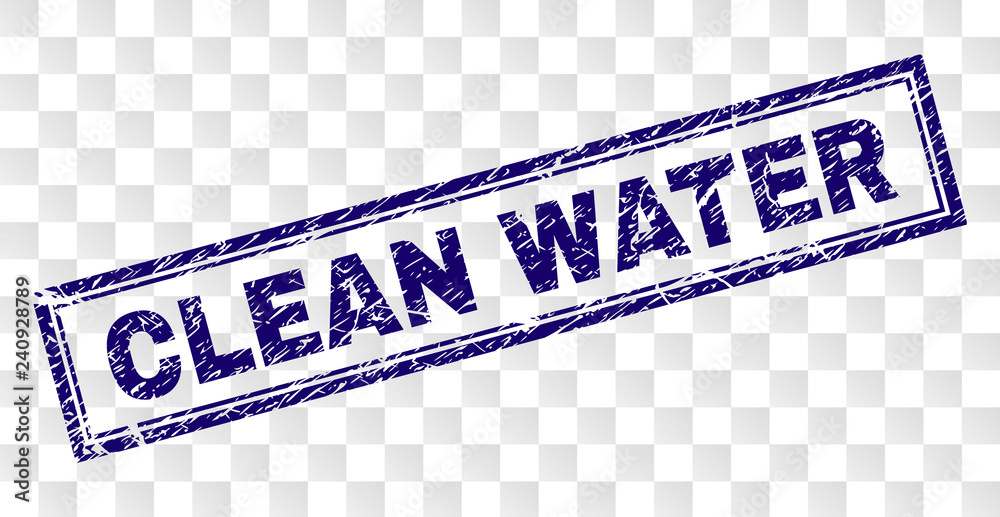 Vecteur Stock CLEAN WATER stamp seal print with rubber print style and ...