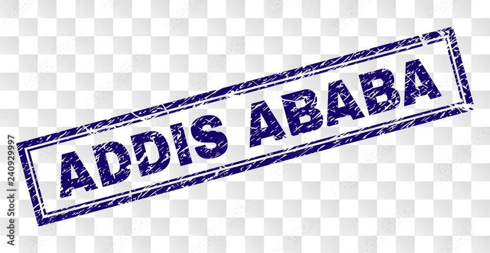 ADDIS ABABA stamp seal print with rubber print style and double framed ...