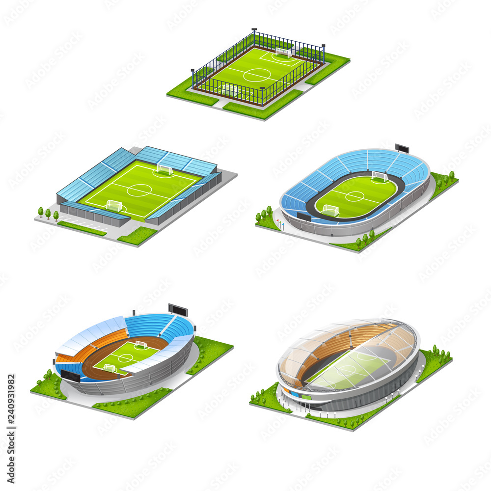 vector set of arena sports competition football stadium Stock Vector ...