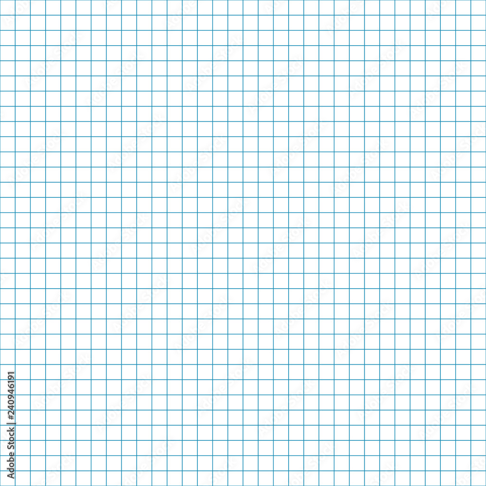 Graph Paper Seamless Pattern - Blank grid or sheet of graph paper for ...