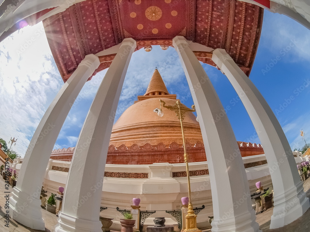 Phra Pathommachedi or Phra Pathom Chedi famous stupa know as the ...
