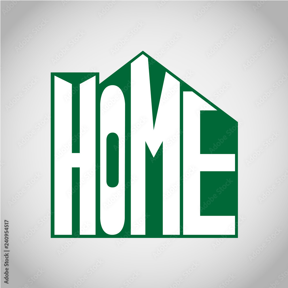 This logo has a picture of a house with HOME written on it. This logo ...