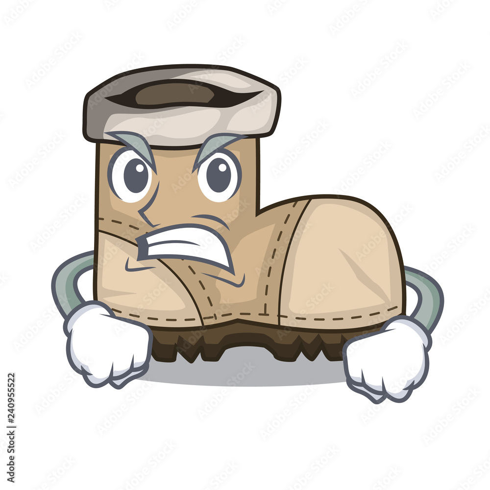 Angry working boot above a character rak Stock Vector | Adobe Stock