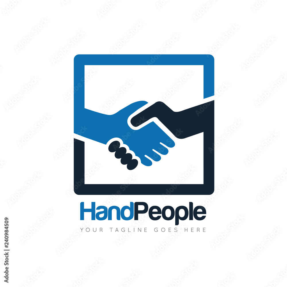 people deal handshake logo and icon vector design template Stock Vector ...