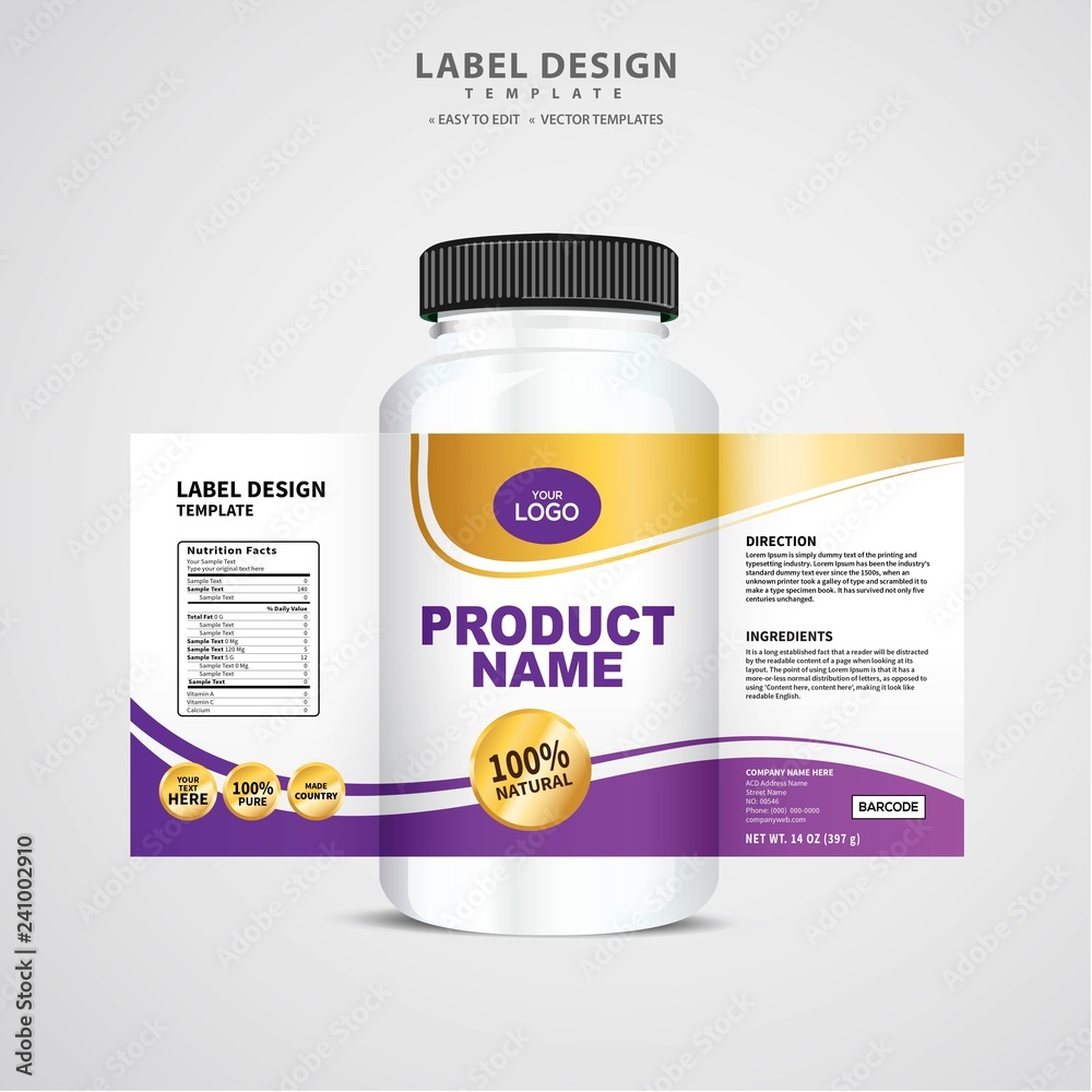 Bottle label, Package template design, Label design, mock up design ...