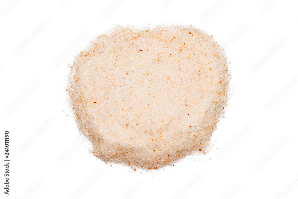 Himalayan salt bunch, isolated, close up, macro, top view. Flavor food ...