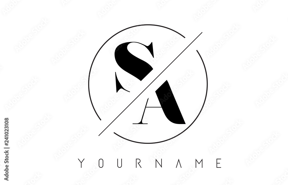 SA Letter Logo with Cutted and Intersected Design Stock Vector | Adobe ...