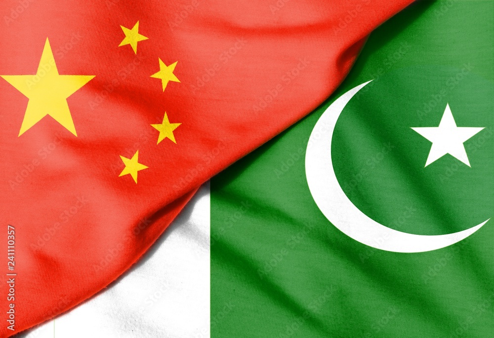 Two flags. Flag of China. Flag of Pakistan. Stock Photo | Adobe Stock