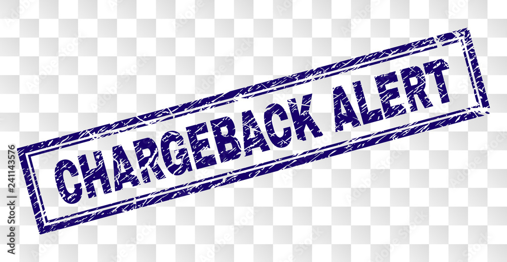 CHARGEBACK ALERT stamp seal imprint with rubber print style and double ...