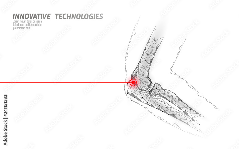 Human elbow joint 3d model vector illustration. Low poly design future ...