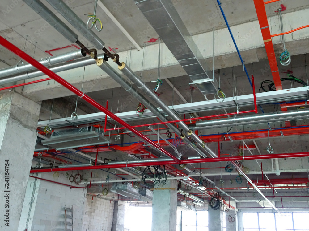 Air condition duct and other services above ceiling level coordinated ...