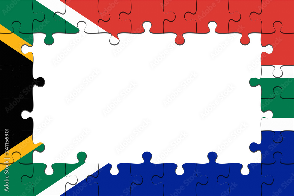 Frame of South Africa Flag Jigsaw Puzzle Pieces With Copy Space, 3d ...