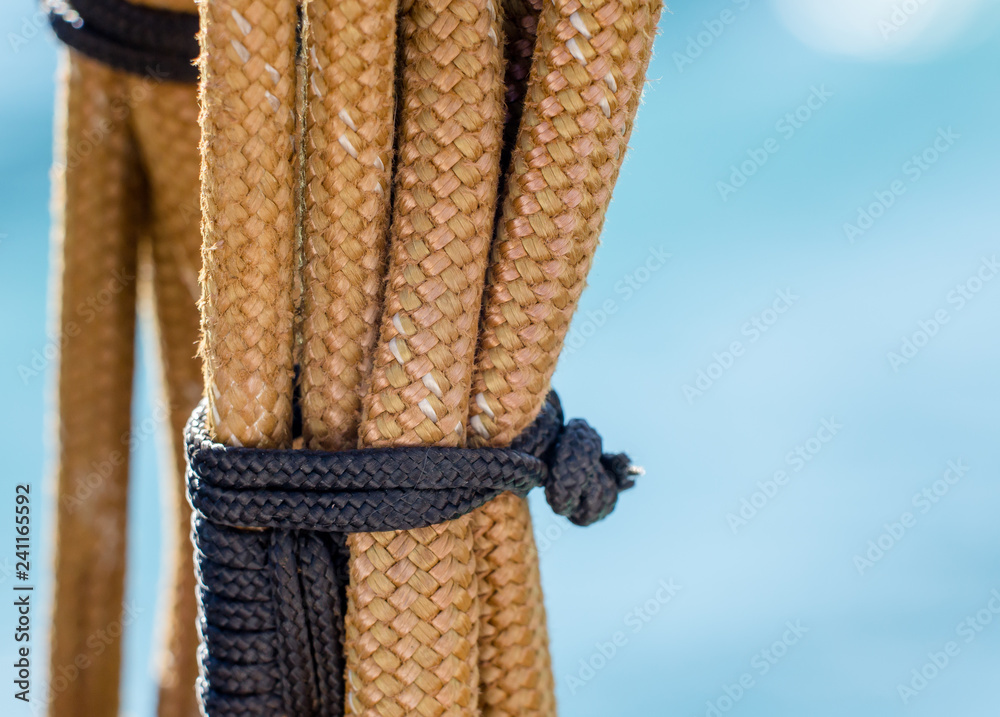 sail rope closeup, sailing ship details Stock Photo | Adobe Stock