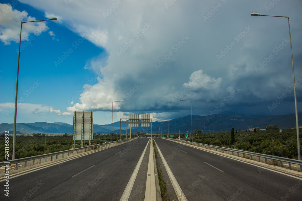 infrastructure and transportation symmetry photography of empty car ...