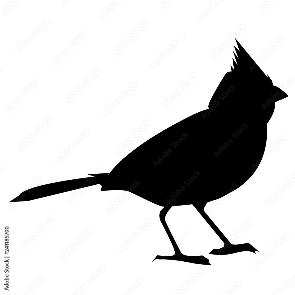 Animal-Cardinal Bird Silhouette Stock Vector | Adobe Stock