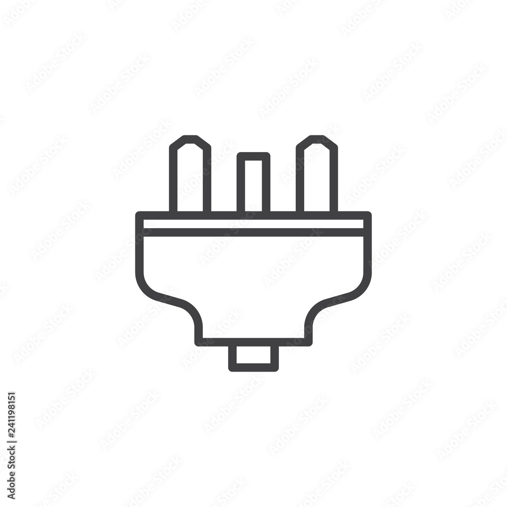uk electric plug outline icon. linear style sign for mobile concept and ...
