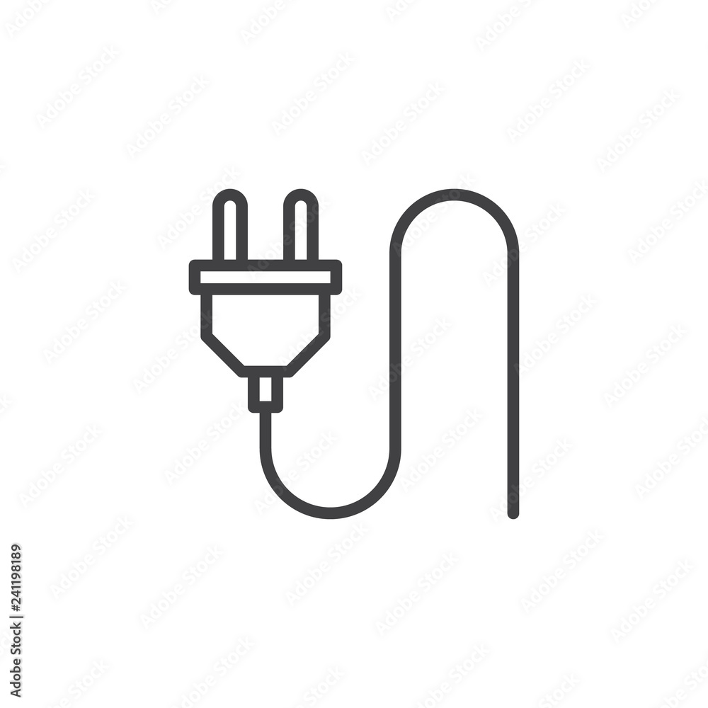Type C Electric plug outline icon. linear style sign for mobile concept ...