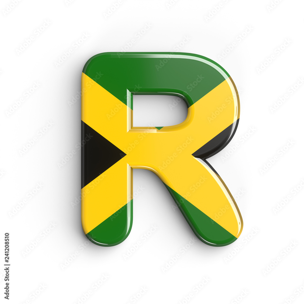 Jamaica letter R - Uppercase 3d Jamaican flag font - Jamaica, Kingston ...