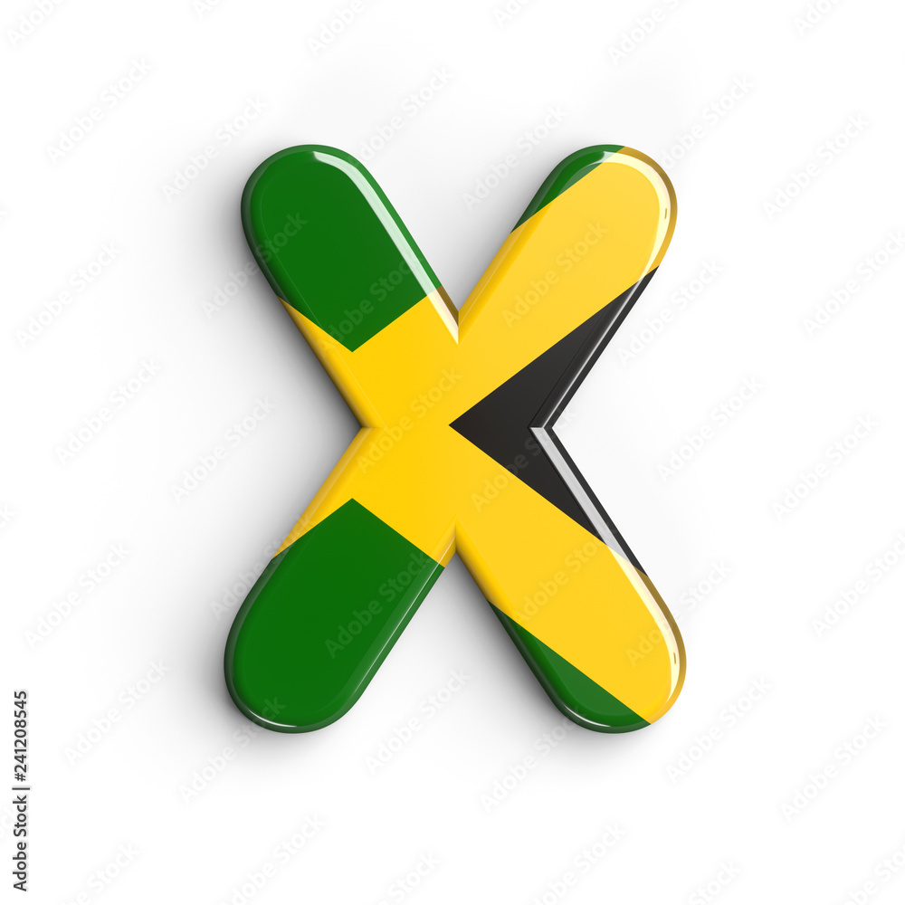 Jamaica letter X - Upper-case 3d Jamaican flag font - Jamaica, Kingston ...