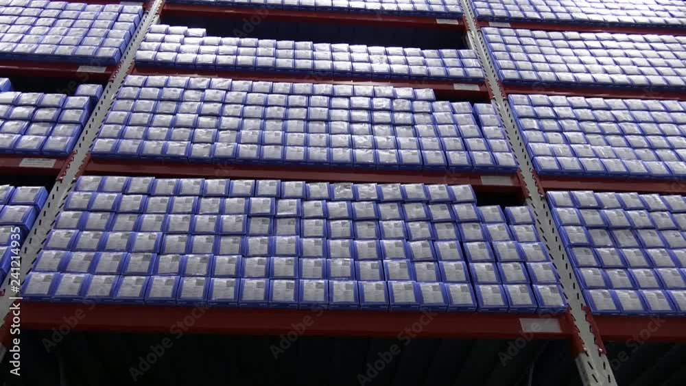 Video Stock A small warehouse of spare parts and components of ...