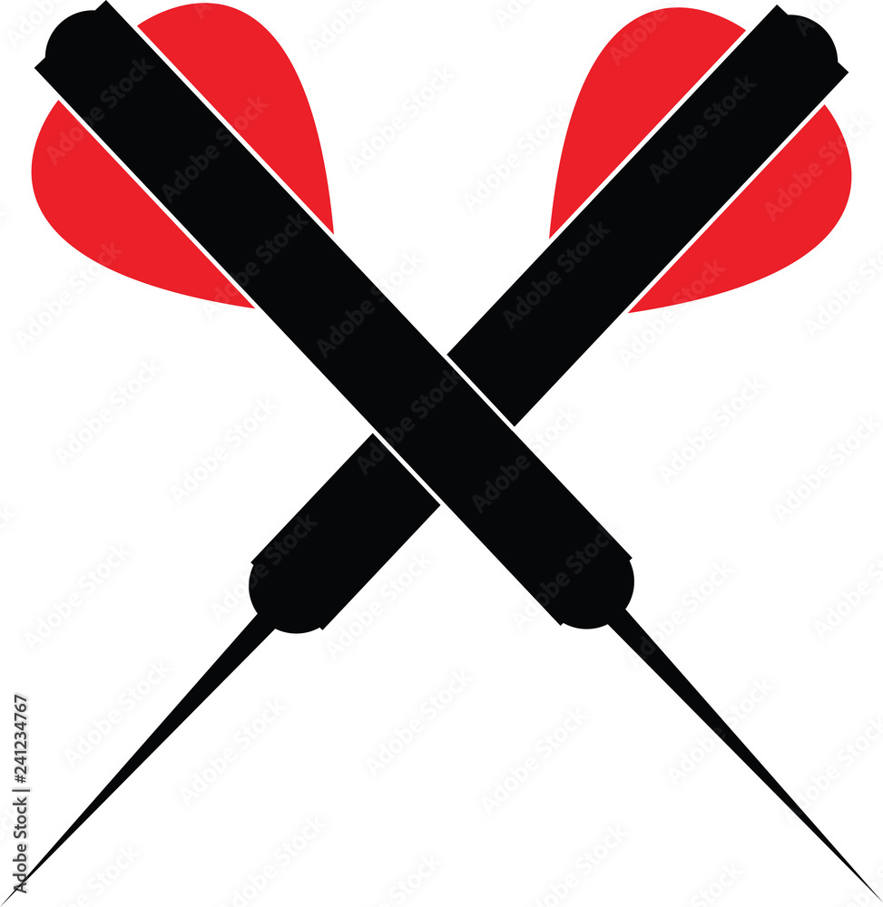 Cartoon illustration of two darts crossed. Stock Vector | Adobe Stock