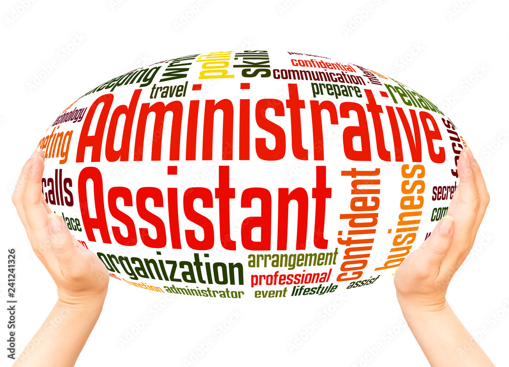 Administrative Assistant word cloud hand sphere concept Stock ...