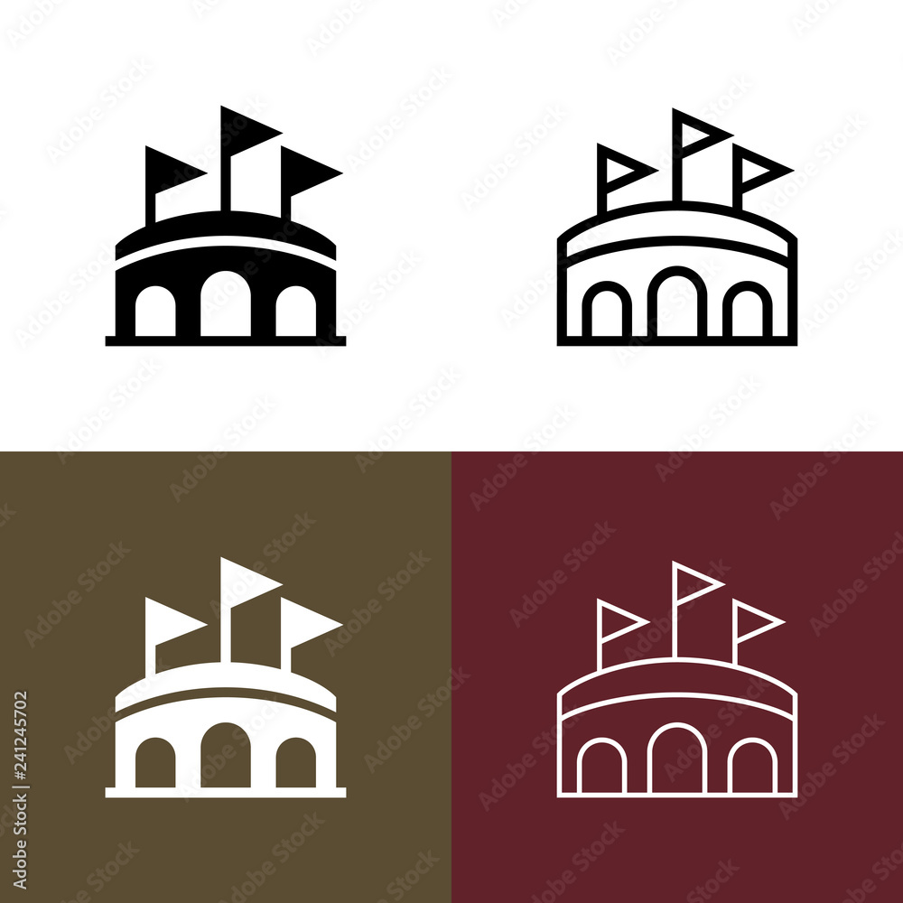 Arena Icon Set Stock Vector | Adobe Stock