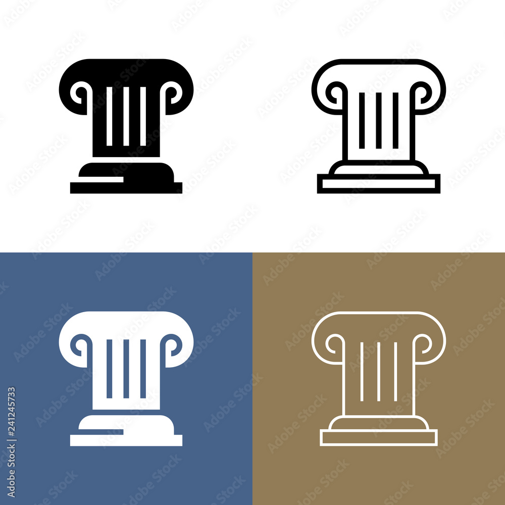 Greek Column Icon Set vector de Stock | Adobe Stock