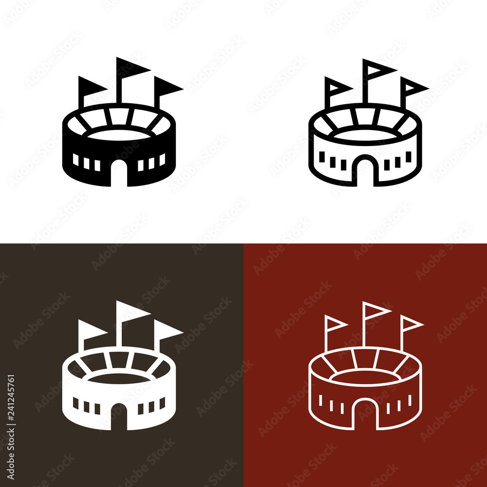Stadium Icon Set Stock Vector | Adobe Stock