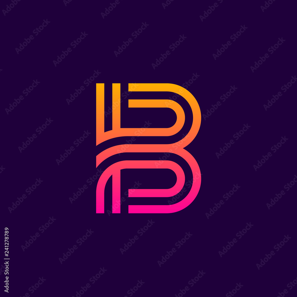 Letter B Line curve colorful logotype, beauty and fashion cosmetics ...