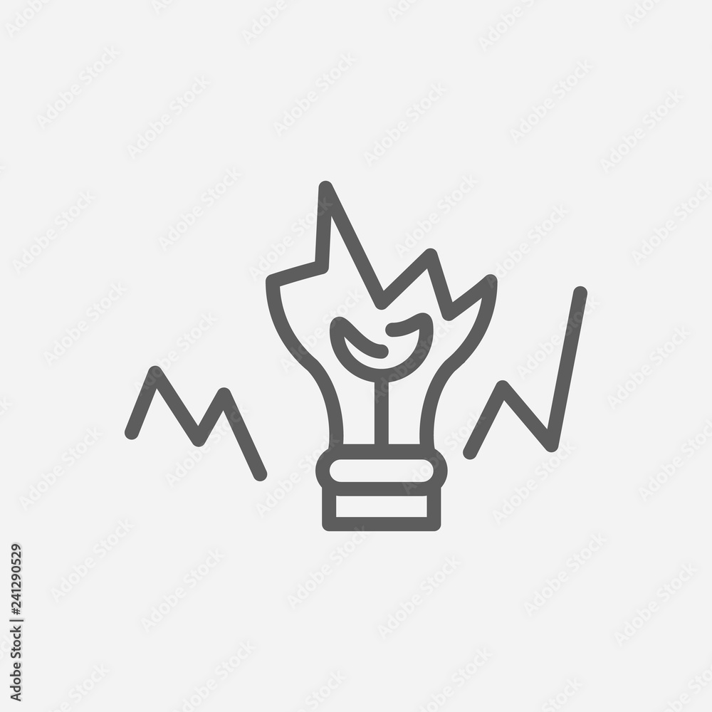 Broken bulb icon line symbol. Isolated vector illustration of icon sign ...